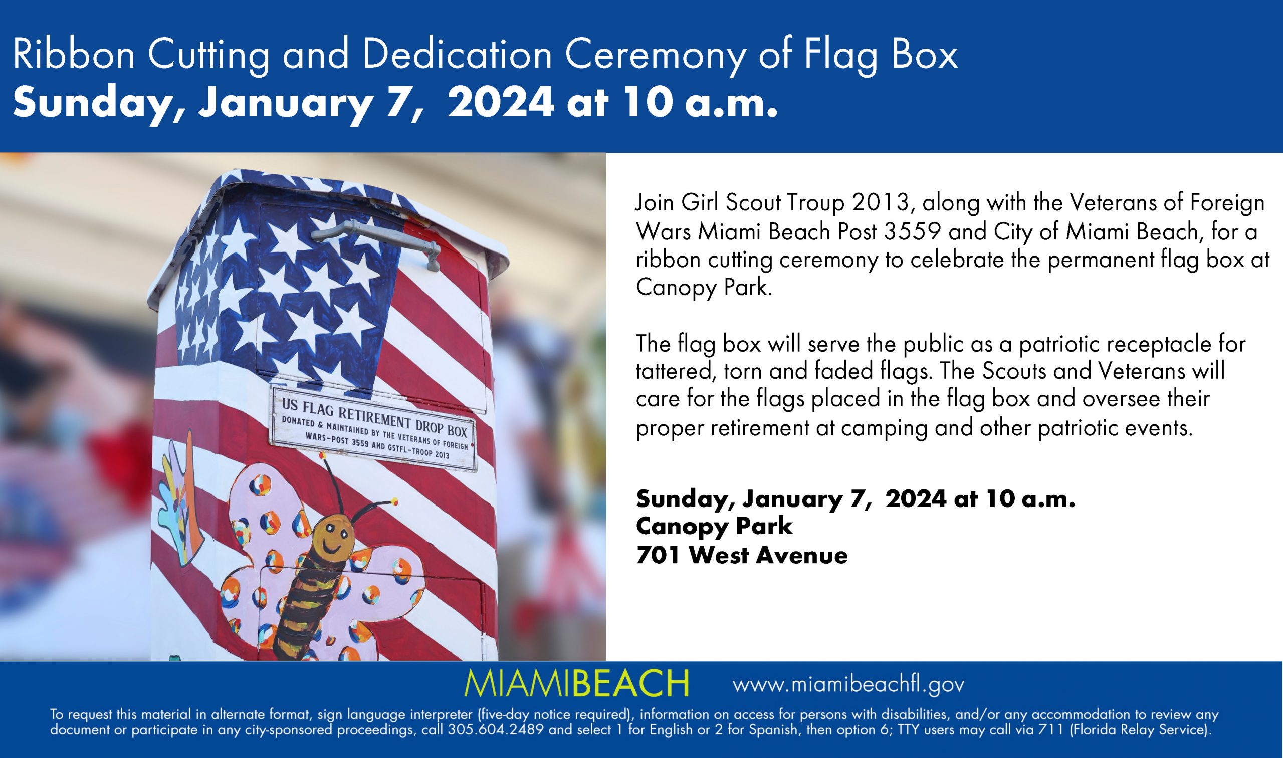Girl Scouts Veterans Of Foreign Wars And City Of Miami Beach Create